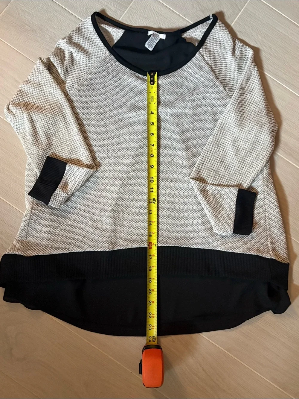 Bar III | Tops | Bar Iii Twotone Waffle Knit Sweater W Chiffon Shear ...